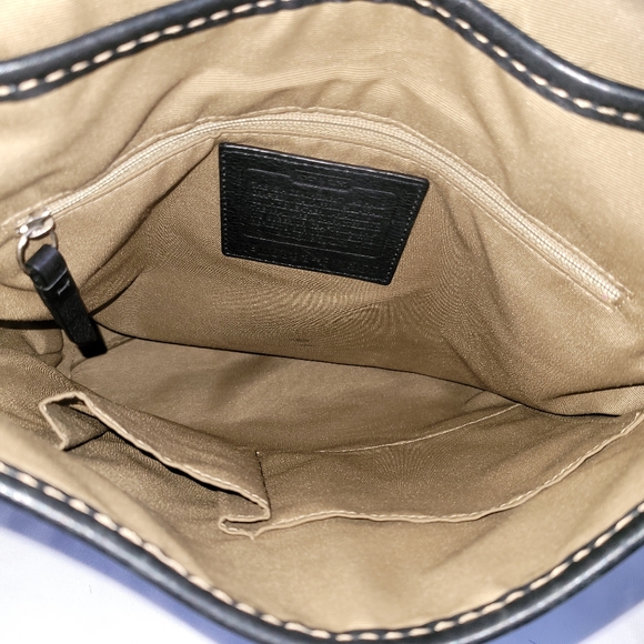 Coach | Bags | Coach Bleecker Duffle Flap Black Leather Crossbody ...